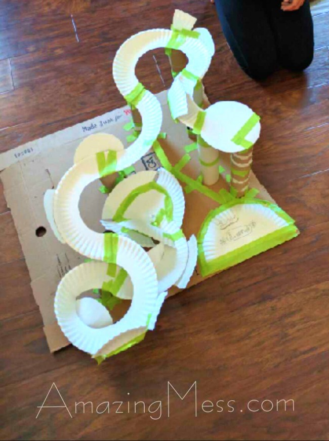 Roller Coaster Paper Plate Toilet Paper Roll Project Amazing Mess