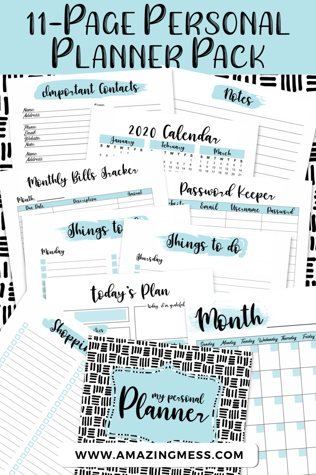 FREE Personal Planner Pack - Amazing Mess
