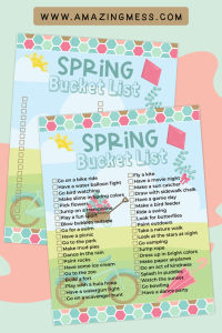 FREE Spring Bucket List for Kids - Amazing Mess