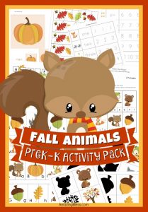 FREE Fall Animals Pre-K & K Printable Activity Pack - Amazing Mess